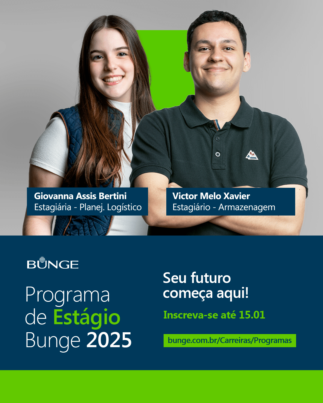 Bunge abre mais de 30 vagas de estágio para o 2º semestre